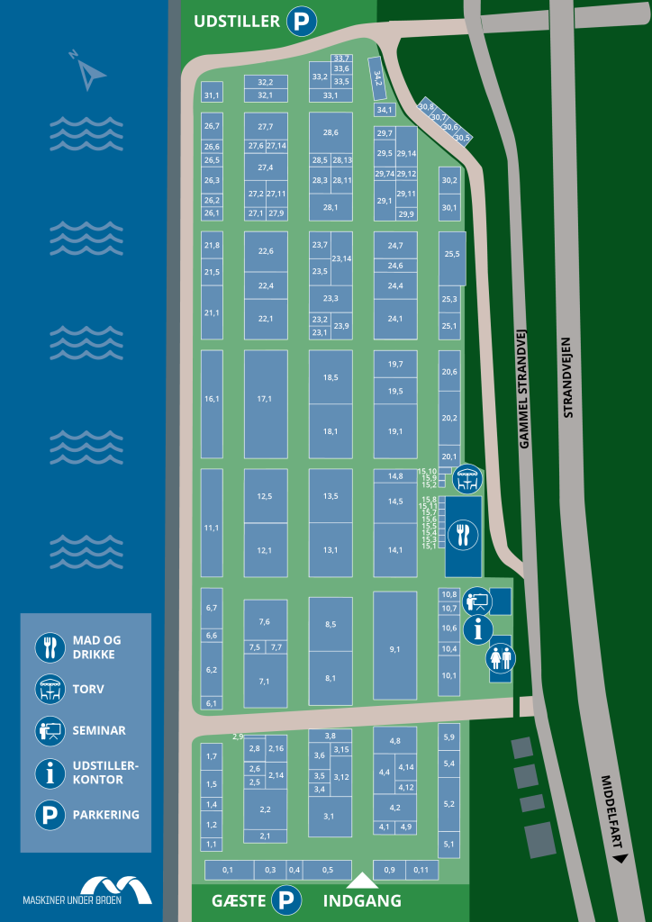 Standplan oversigtskort - Maskiner under Broen